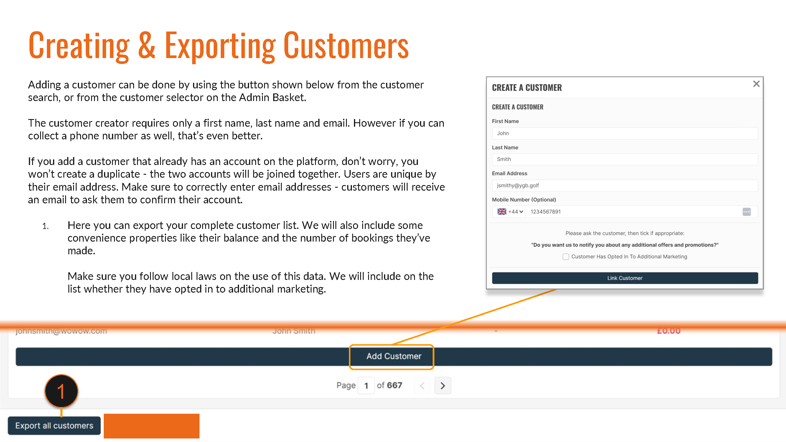General | Creating & Exporting Customers In Booking & Payments 🎦 – Golf