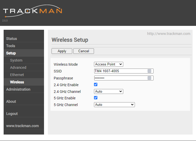 TM4 | Options de connexion à un PC – Trackman Help Center