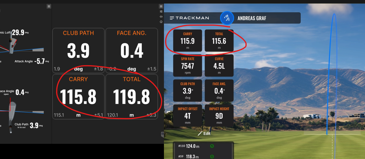 TPS | 샷 분석과 버추얼 골프의 거리 차이 – Trackman Help Center